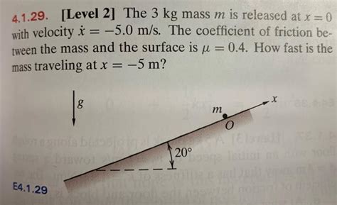 Solved 4 1 29 [level 2] The 3 Kg Mass M Is Released At X