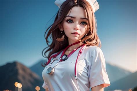 Premium Ai Image A Character Of A Nurse With A Stethoscope Around Her