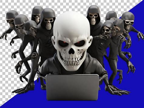 Premium Psd 3d Man Skull Criminal Hacker Spooky Monster Scary Cree On Premium Psd 3d Man Skull Criminal Hacker Spooky Monster Scary Cree On