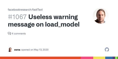 useless warning message on load model · issue 1067 · facebookresearch