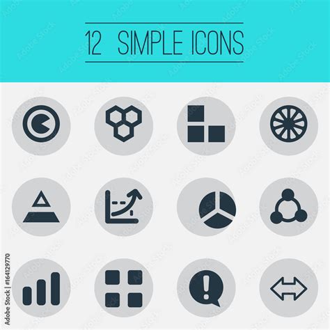 vector illustration set of simple chart icons elements segmentation