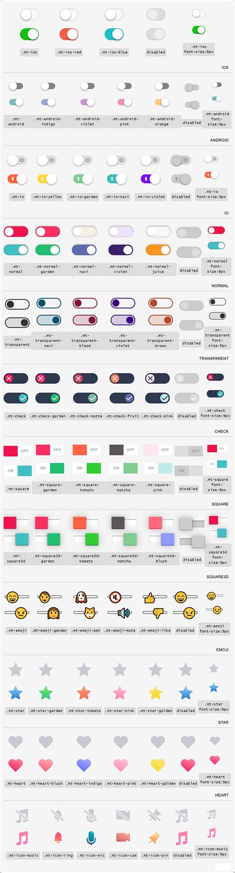 Moretogglescss Library Of Stylish Css Toggle Buttons Bypeople