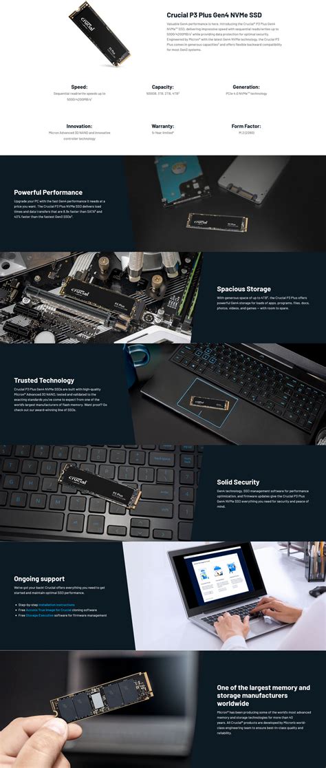 Gb Crucial P Plus M Nvme Pcie Ssd Ct P Pssd Computer Alliance