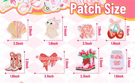 Kingsow Girly Iron On Patches For Clothing：32pcs Pink