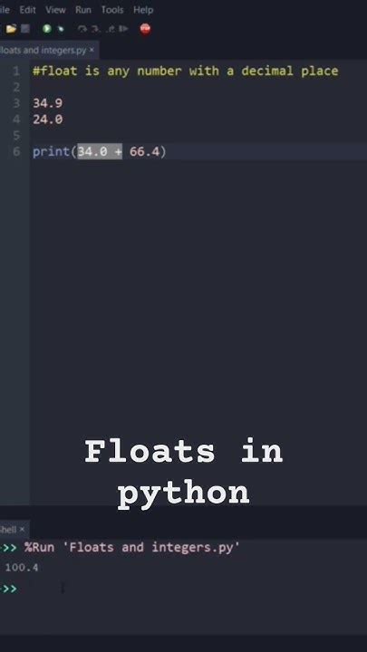 Floats In Python Python Pythonprogramming Youtube