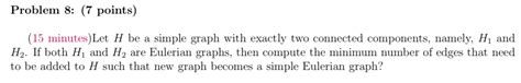 Solved Problem 8 7 Points 15 Minuteslet H Be A Simple