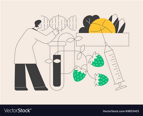 Genetically Modified Plants Abstract Concept Vector Image