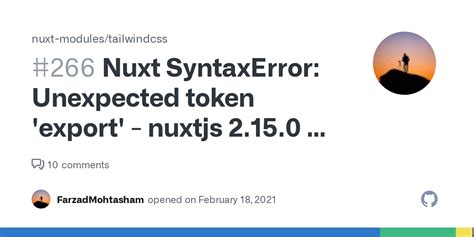 Nuxt SyntaxError Unexpected Token Export Nuxtjs 2 15 0