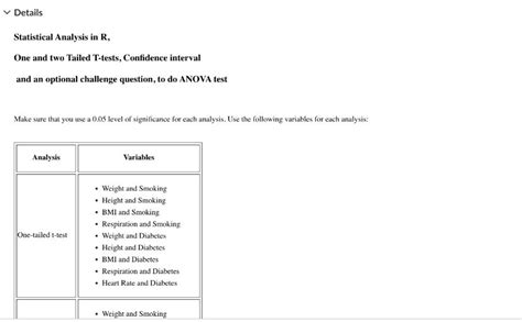 Solved Statistical Analysis In R One And Two Tailed Chegg Com