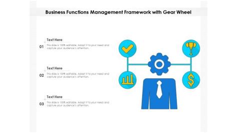 Business Functions Management Framework With Gear Wheel Powerpoint