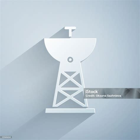 종이 컷 회색 배경에 격리 위성 접시 아이콘 라디오 안테나 천문학 및 우주 연구 종이 아트 스타일입니다 벡터 일러스트레이션 0명에 대한 스톡 벡터 아트 및 기타 이미지