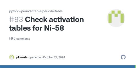 Check Activation Tables For Ni 58 · Issue 93 · Python Periodictable