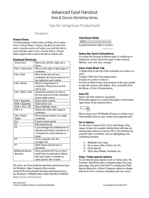 Fillable Online Advanced Excel Handout Fax Email Print Pdffiller
