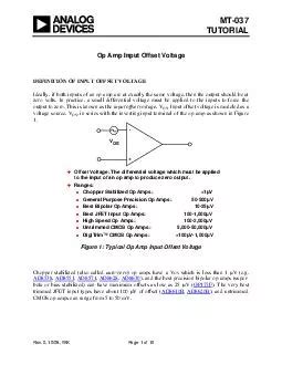 PDF Op Input Offset Voltage DEFINITION OF INPUT OFFSET VOLTAGE Ideally PDF Document