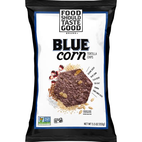 Food Should Taste Good Tortilla Chips Blue Corn 5 5oz Pack Of 12