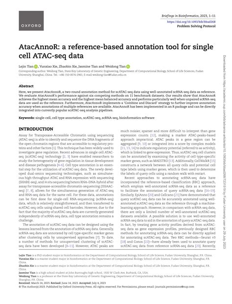 Pdf Atacannor A Reference Based Annotation Tool For Single Cell Atac