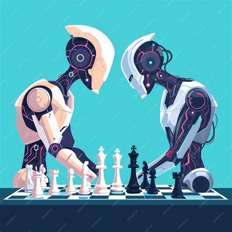 Premium Photo Robot Vs Human Playing Chess Game Artificial