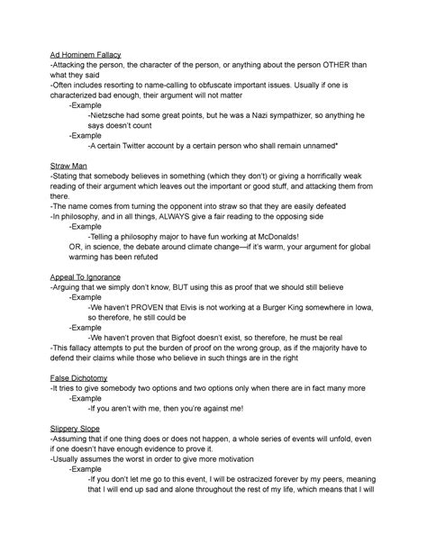 Fallacies In Argumentation Ad Hominem Fallacy Attacking The Person The Character Of The