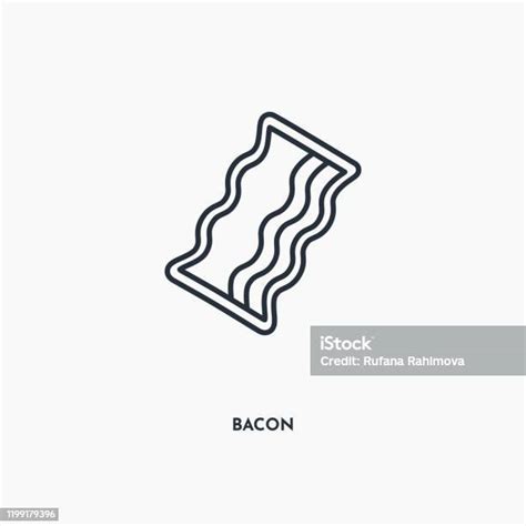 베이컨 윤곽선 아이콘입니다 간단한 선형 요소 그림입니다 흰색 배경에 고립 된 라인 베이컨 아이콘입니다 얇은 스트로크 기호는 웹 모바일 및 Ui에 사용할 수 있습니다 고기에