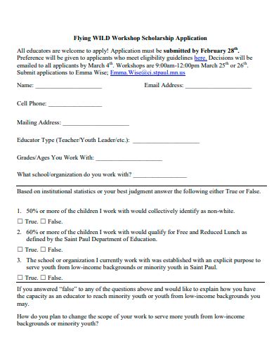 Free 21 Sample Workshop Application Forms In Pdf