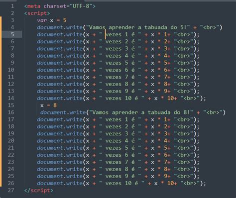 Tabuada Do 5 E Do 8 Javascript E Html Desenvolva Um Jogo E Pratique Lógica De Programação