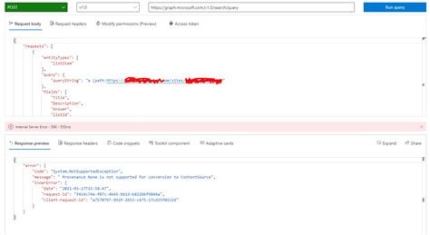 provenance none is not supported for conversion to contentsource