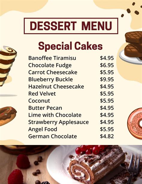 Dessert Menu Design Ideas