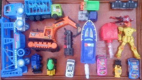 Mainan Train Crane Truck Police Car Train Excavator Youtube