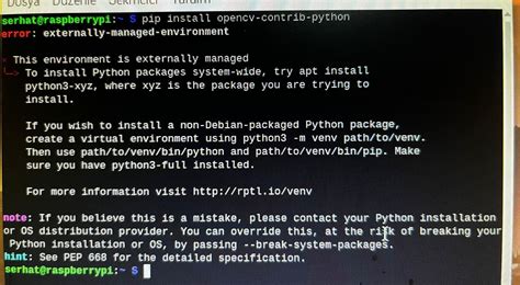 Raspberry Pi A Opencv Yükleyemiyorum Python Yazbel Forumu