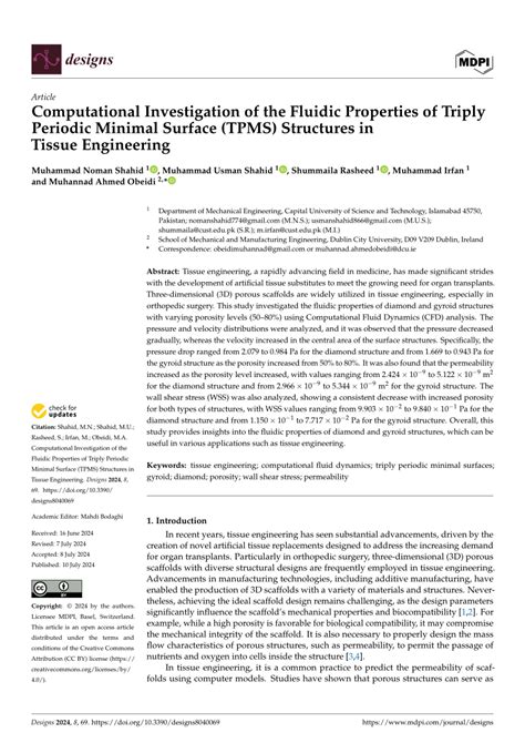 Pdf Computational Investigation Of The Fluidic Properties Of Triply