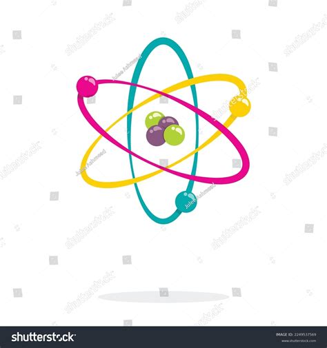 Atom Electrons Orbit Vector Illustration Physical Stock Vector Royalty Free 2249537569