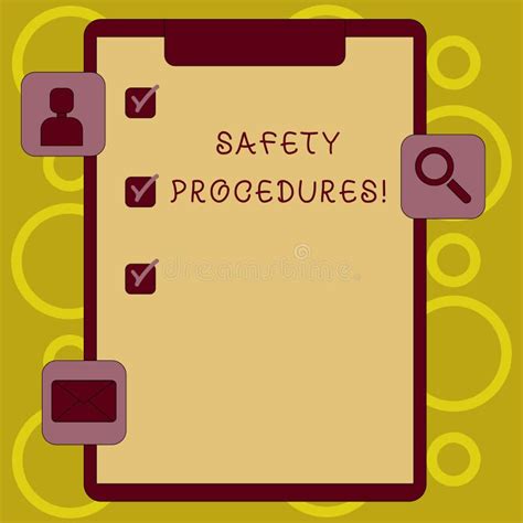 Writing Note Showing Safety Procedures Business Photo Showcasing Follow Rules And Regulations