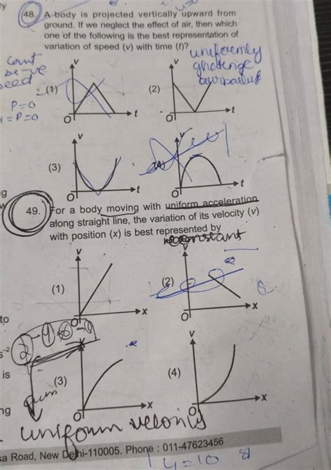 Along Body Moving With Uniform Acceleration With Position X Is Best Rep