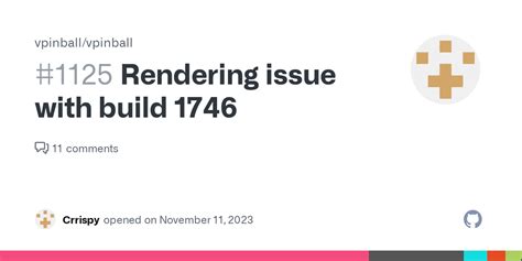 Rendering Issue With Build 1746 · Issue 1125 · Vpinballvpinball · Github
