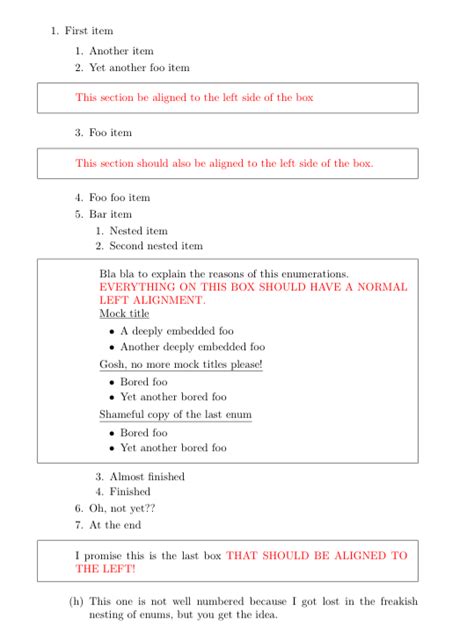 Enumerate How Can I Remove The Indentation Of Just One Item In An Enumeration Tex Latex