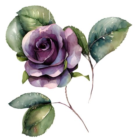 신비한 보라색 장미 수채화 수채화 보라색 장미 추상 미술 예술적 수채화 Png 일러스트 및 Psd 이미지 무료 다운로드