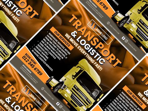 Logistics Flyer Canva Template For Diy Social Media Marketing Etsy