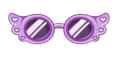 Lavender Purple Shades Sunglasses With Heart Pattern Clipart Funky