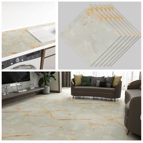 Cracked Yellow Marble Vinyl Flooring Tiles Chihut