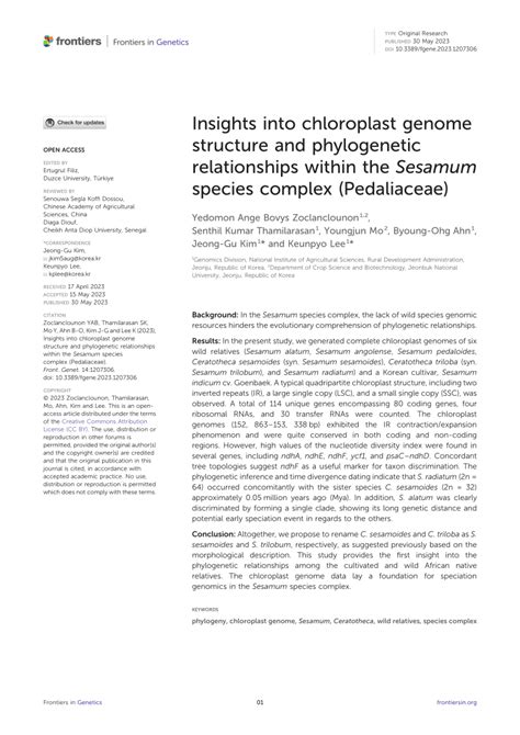 Pdf Insights Into Chloroplast Genome Structure And Phylogenetic
