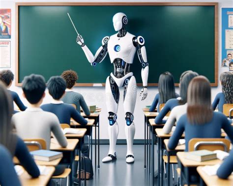 Teaching Ai Robot Classroom Cyborg Education Future Class Desks