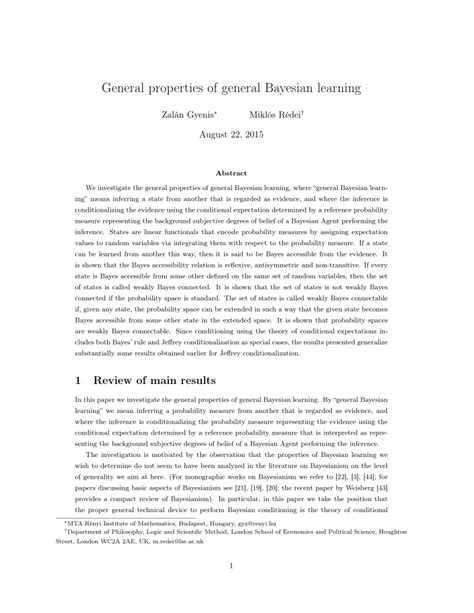 Pdf General Properties Of General Bayesian Learning