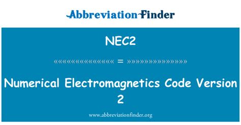 Nec2 Definition Numerical Electromagnetics Code Version 2