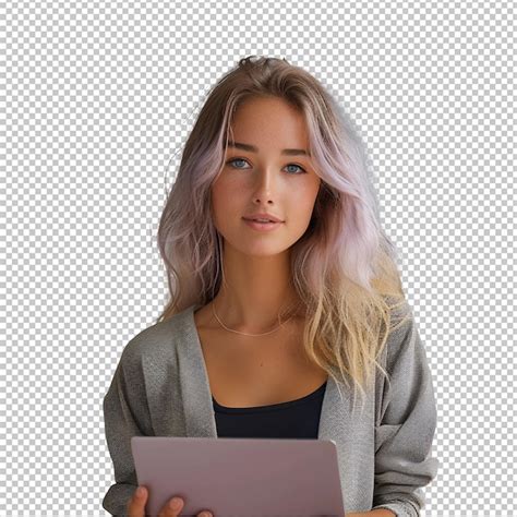 Premium Psd Business Woman Working Laptop