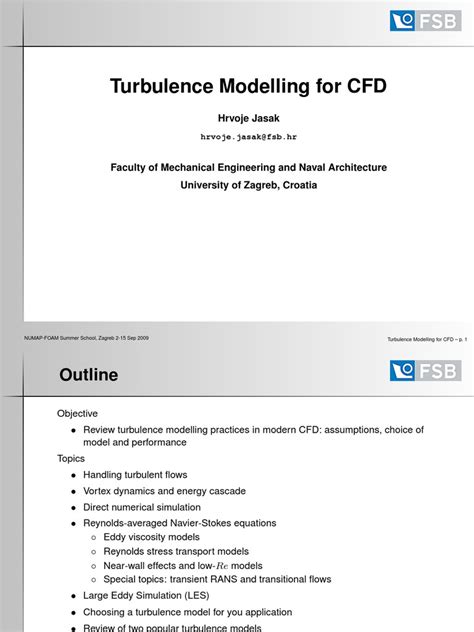Turbulence Modelling For Cfd By Hrvoje Jasak Pdf Turbulence