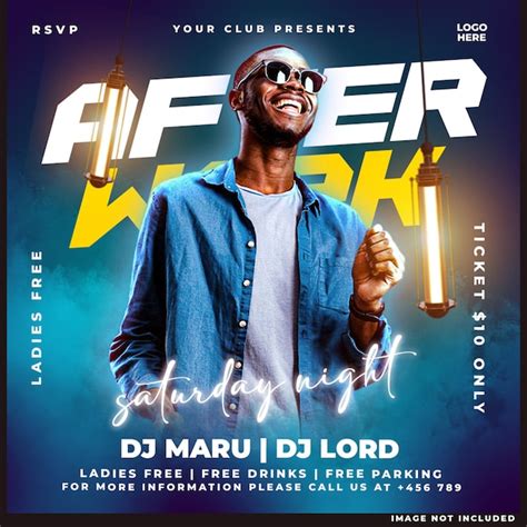 클럽 Dj 파티 플라이어 소셜 미디어 게시물 무료 Psd 파일