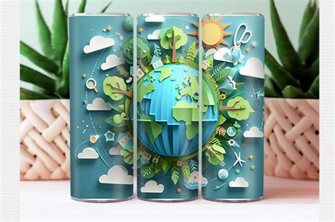 Earth Day Tumbler Wrap Skinny Tumbler Graphic By Crafted Wonders
