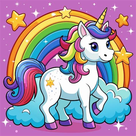 Векторная иллюстрация единорога Премиум Ai сгенерированный вектор