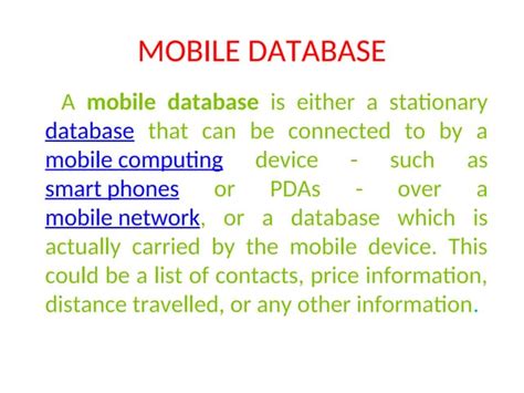 Introduction To Mobile Databases Lecture Slide Ppt