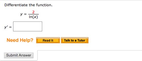 Solved Differentiate The Function Y In X Need Help Chegg